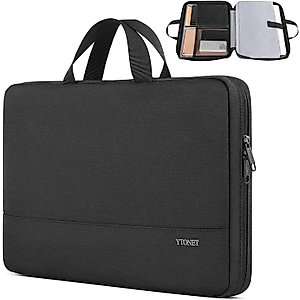 Ytonet 14 Inch Laptop Sleeve Case, Water Resistant TSA Laptop Cover with Handle Business Computer Carrying Case Compatible with HP Dell Lenovo Apple Chromebook Notebooks, Black