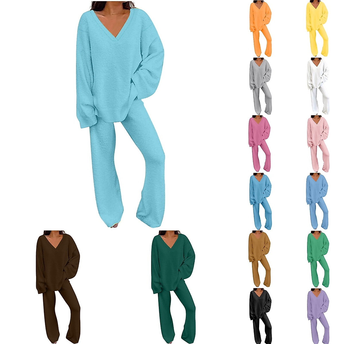 Aitaliwer 2 Piece Sweatsuits For Women With Long Jacket, Sweatpant And Sweatshirt Set Two Jogger Outfits Sleeve Athletic Suit Fashion Sports Black,Small