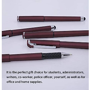 MiSiBao 0.5mm Black Ink Gel Ink Rollerball Pens 2 in 1 Medium Point Pens with Stylus Work Pen Smooth Writing for Office (Black Ink 18-pack 0.5mm Red)