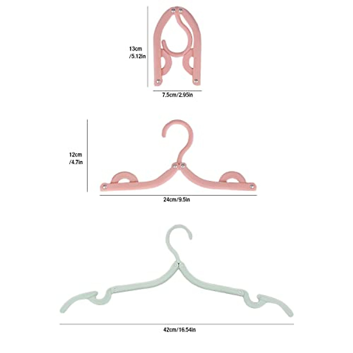 12 Pieces Folding Travel Hangers, Folding Travel Hangers, Folding Hangers Lightweight Travel Accessories Folding Drying Racks for Family Outdoor Travel (4 Colors) (Hanger)