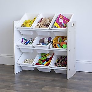 Humble Crew Storage Organizer, 9 Small Bins, Sandwashed/White