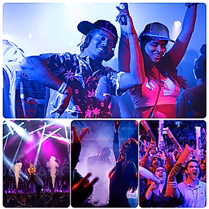 LIOVODE LED Hat, Baseball Cap Light Up with Fiber Optic 7 Colors Luminous USB Charging Shining Sun Visor Hat Accessories Hip pop Summer Party (Black)