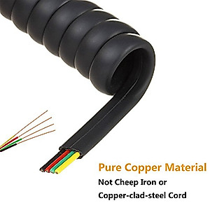 Telephone Handset Cord Detanglers,Uvital 2 Pack Landline Handset Cord Cable 10Ft Uncoiled(1.2 Ft Coiled) and 2 Pack Anti-Tangle Telephone Cord Untangler 360 Degree Rotating Swivel Cord(Black)