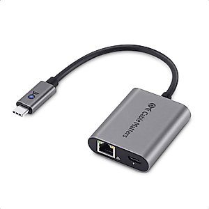 Cable Matters USB C to 2.5 Gigabit Ethernet Adapter with Charging 100W, 2.5g Ethernet to USB-C Adapter (2.5gbps Ethernet Port) - Compatible with MacBook Pro, iPad Pro, XPS, Microsoft Surface Pro