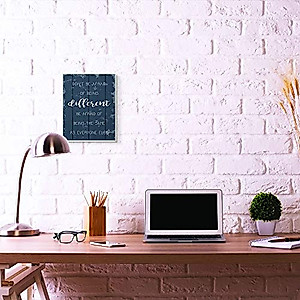 Stupell Industries Don't Be Afraid Blue Texture Inspirational Word, Design by Artist Daphne Polselli Wall Art, 10 x 15, Wood Plaque