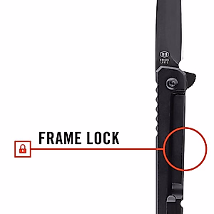 COAST Founder's Collection ORIGIN EDC LX532 Folding Pocketknife, Flipper Tab, Frame Lock, Pocket Clip, Stainless-Steel, Black