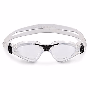 Aqua Sphere Kayenne Adult Swim Goggles - 180-Degree Distortion Free Vision, Ideal Swim Goggle for Active Pool or Open Water Swimmers | Unisex Adult, Clear Lens, Transparent & Black Frame,One Size