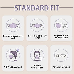 VATTNIG [10 Pcs] Korea Face Mask for Adults – Bird Beak type 2D Protective Health Face Mask for Dust and Smoke – 4-Layer Protective Filter – Ideal Fit for Comfortable Wear - Mint