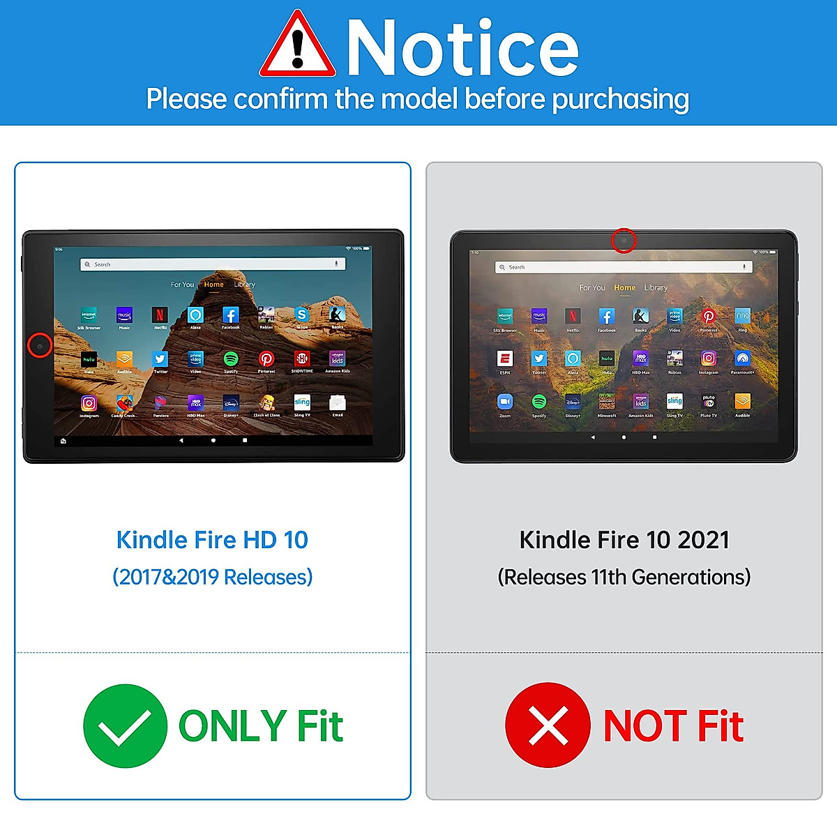 XinWoTuo Tempered Glass Screen Protector for Amazon HD 10 Tablet 10.1 inch (9th Generation 2019 Release and 7th Generation 2017 Release), Scratch-Resistant/Anti-fingerprint /2Pcs