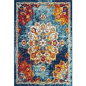 Unique Loom Parker Collection Area Rug - Kokulu (6' x 9' Rectangle, Multi/Blue)