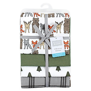 Hudson Baby Unisex Baby Cotton Flannel Receiving Blankets, Wild Forest, One Size