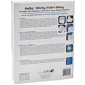 Sulky 8.5x11 stabilizer, 8.5" x 11" 12-Pack, White