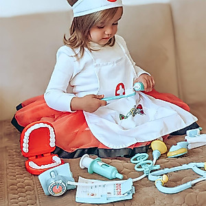 Doctor Kit for Kids Dentist Toys Pretend Play, Medical Kit Gifts Boy & Girl Learning Educational Toddler Games Role Play, Preschool and Ages 3+