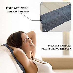 Moukeren 3 Pieces Recliner Headrest Protector Headrest Cover for Recliner Chair Sofa Covers Couch Chair Head Protector for Sofa Furniture Protectors(Gray)