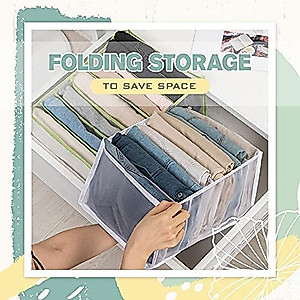 Wardrobe Clothes Organizer（2PCS）- Washable Drawer Dividers for Clothes - Pants, Jeans, T Shirt Organizer for Drawer - Folded Closet Organizers, Mesh Clothes Storage Organizer (GRAY, 9 Girds Large)