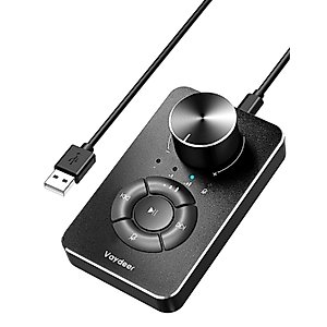 Vaydeer Multimedia Controller Knob with Mic-Mute Function and Safe Volume Range Setting, USB C Port Audio Adjuster Volume Controller Compatible with Win 7/8/10/11 and Mac OS.