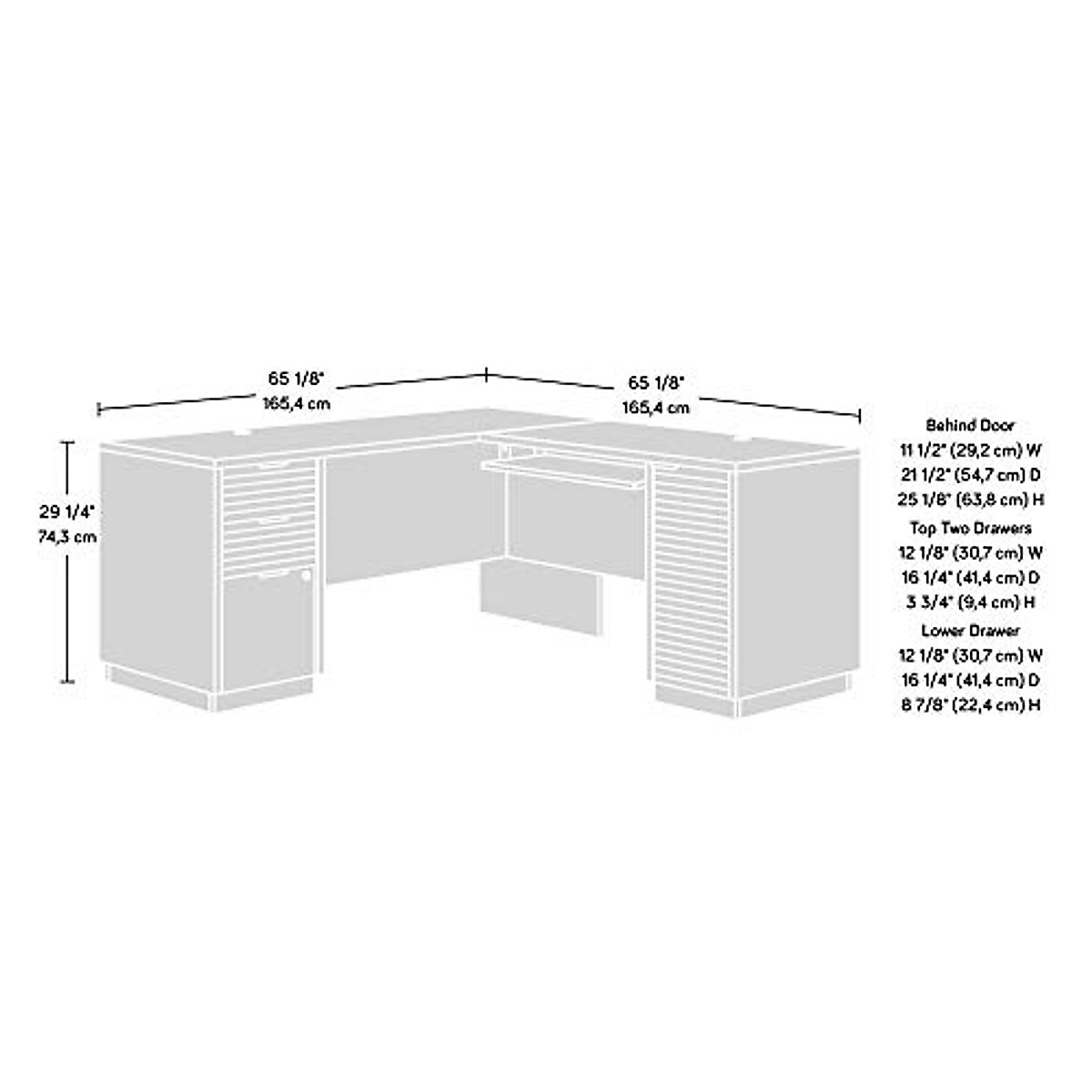 Sauder 426914 Englewood L-Desk, Spiced Mahogany™ Finish