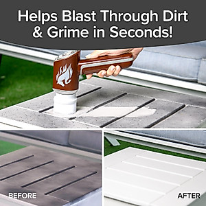 Horsepower Electric Power Scrubber, Waterproof, Spins 350 RPM, 5 Brush Heads, AS-SEEN-ON-TV, Cleans Dirt & Grime, Tile, Grout, Bathrooms, Kitchen, Auto Rims, Outdoor Furniture & More, Rechargeable