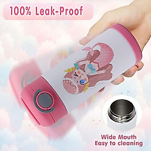 HIZEE 12 oz 6 Pack Sublimation Tumbler Straw Sippy Cup Blank with Straw and Lid,Mixed coloer Spill Proof Stainless Steel Thermos Water Bottles for School