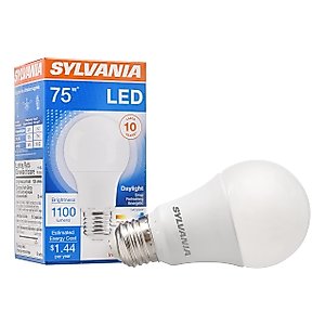 SYLVANIA LED Light Bulb, 75W Equivalent A19, Efficient 12W, Medium Base, Frosted Finish, 1100 Lumens, Daylight - 1 Pack (79293)