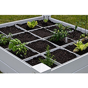 Vita VT17104 48in x 7.5in GRO Grid Garden Bed, 7.38" H, White