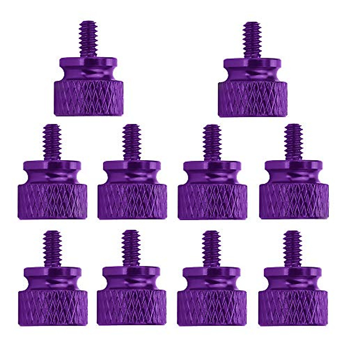 YATENG 10-pcs Anodized Aluminum Computer Case Thumbscrews (6-32 Thread) for Computer Cover/Power Supply/PCI Slots/Hard Drives DIY Personality Modification & beautification (Purple)