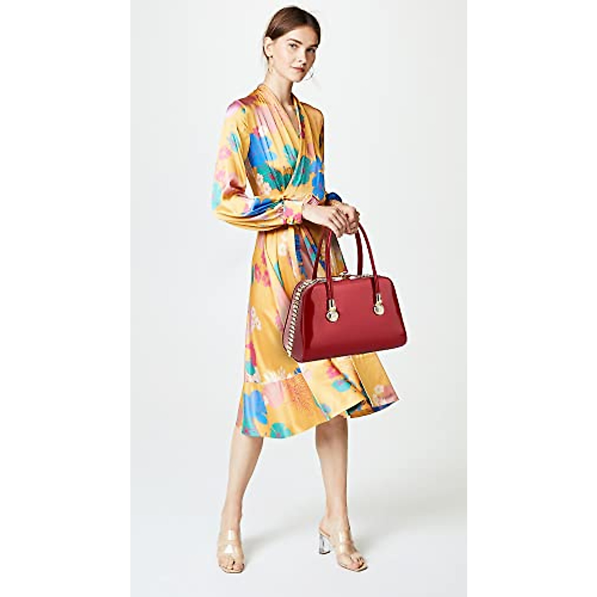 Style Strategy bone purses patent leather Satchel handbags for women Top Handle with kiss lock Shoulder bags crossbody for women