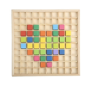 ROBUD Wooden Multiplication & Math Table Board Game, Kids Montessori Preschool Learning Toys Gift for Toddlers Aged 3 Years Old and Up - 100 Counting Wooden Building Blocks
