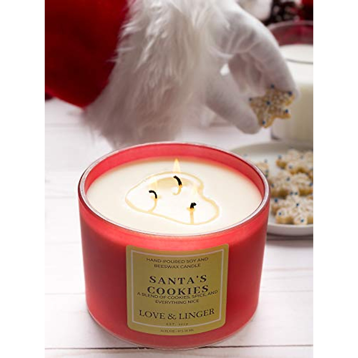Holiday Candles | Christmas Scented Candles | Luxury Soy & Beeswax Candles for Home | 16 oz. Large Jar Candle | Gingerbread Christmas Cookie Candle | Christmas Candles