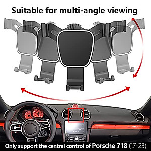 LUNQIN Car Phone Holder for 2017-2023 Porsche 718 Boxster Cayman Auto Accessories Navigation Bracket Interior Decoration Mobile Cell Phone Mount