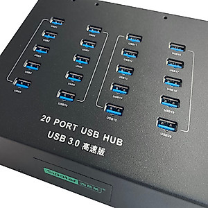 UHPPOTE A-213 Industrial Grade USB 3.0 Hub 20 Port High Speed Data Transfer