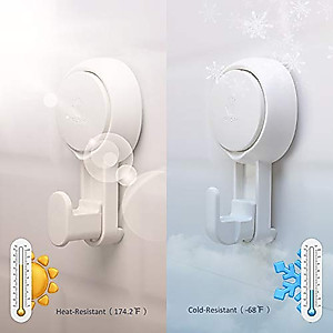 TAILI Suction Shower Caddy 2 Pack & Suction Hooks 4 Pack, Bathroom Shower Basket Wall Mounted Shower Organizer Shelf for Shampoo, Body Wash, Conditioner, Shower Accessories, Drill-Free Removable