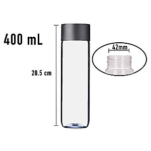 12-Pack Bulk Empty Plastic Juice Bottles Reusable Water Bottles to work great as Sensory Bottles and Smoothie Bottles with Black Lids Great for Sensory Crafts and Calming Bottles 400ml