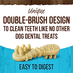Merrick Fresh Kisses Natural Dental Chews Toothbrush Treat Shape Infused With Real Mint For Tiny Dogs 5-15 Lbs - 78 ct. Box