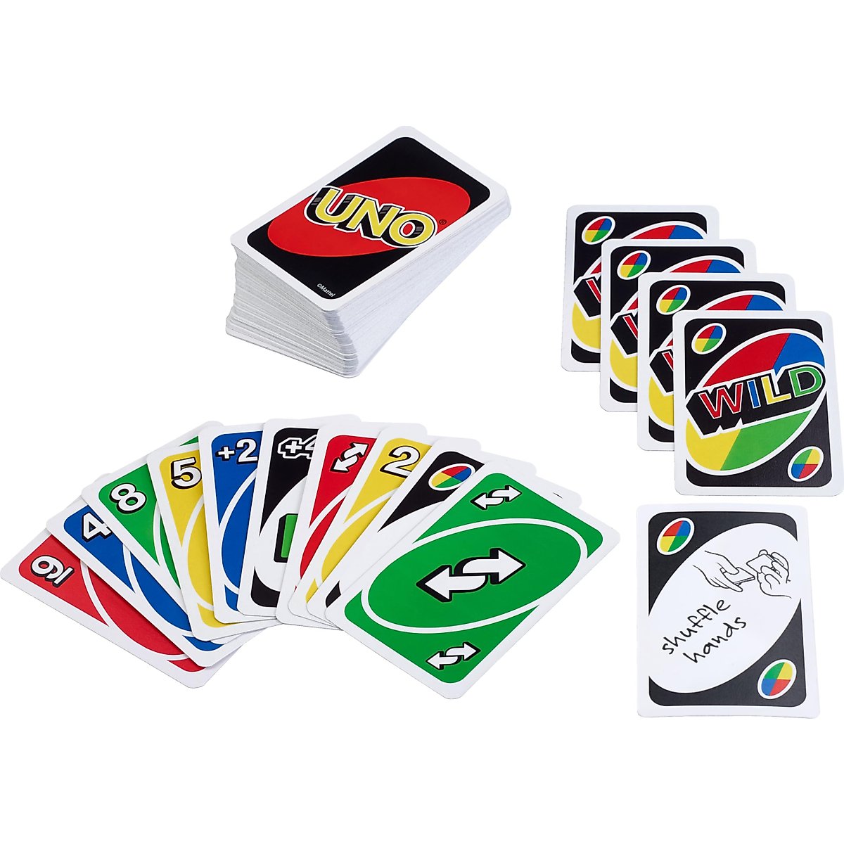 Mattel Games UNO Card Game, Multi, 8 x 3-3/4 x 81/100 in (42003)