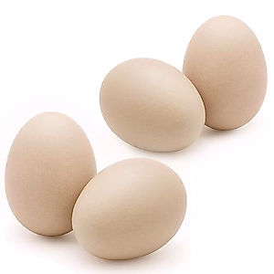 SunGrow Fake Eggs for Laying Hens in Chicken Coop, Train to Lay Inside Nest Box, Beige, 4 Pcs per Pack