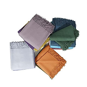 100% Baby Alpaca Wool Blanket Throw Solid Color Design for Bed Couch Sofa Soft Warm Peruvian Alpaca Wool Blankets 72" x 52" (Brown)