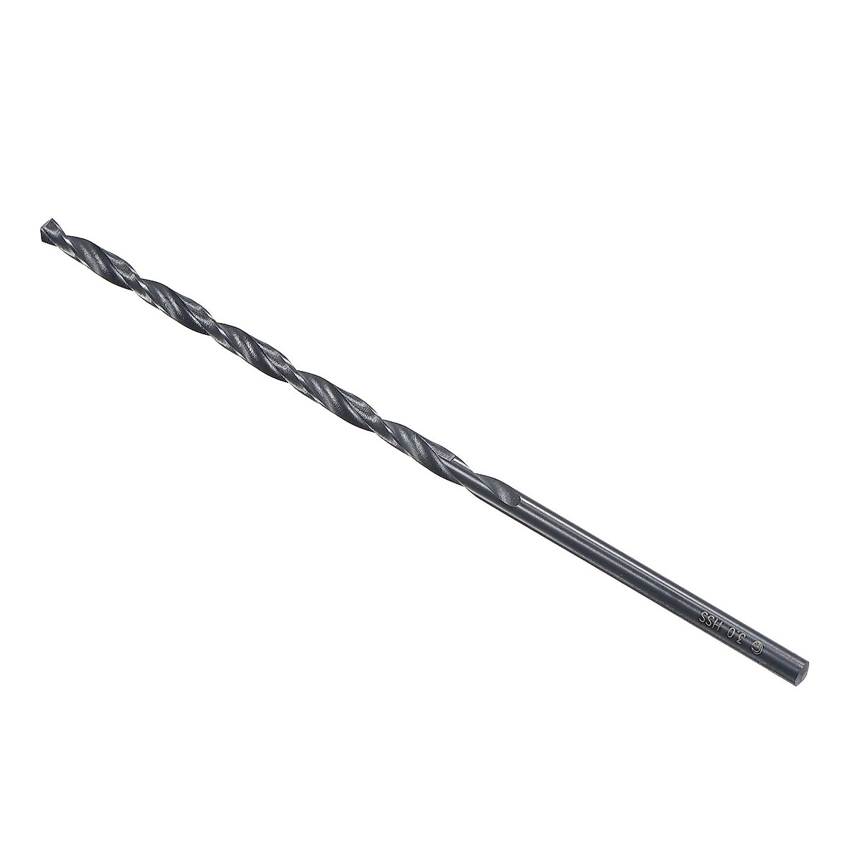 uxcell High Speed Steel Lengthen Straight Shank Twist Drill Bit Fully Ground Black Oxide 3mm Drill Diameter 100mm Total Length 55mm Drill Bit Length 6 Pcs