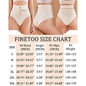 FINETOO Tummy Control Underwear for Women High Waisted Nylon Brief No Show Womens Bikini Seamless Panties 4pack S-XXXL