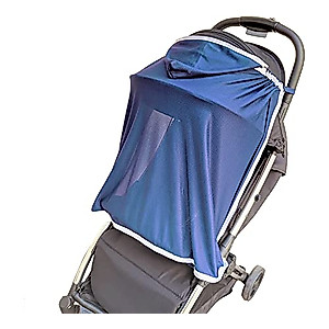 RoSK Sun Shade for Strollers Sun Cover for Baby, UV Block Cape for Stroller,car Seat and Baby Carrier (Navy)