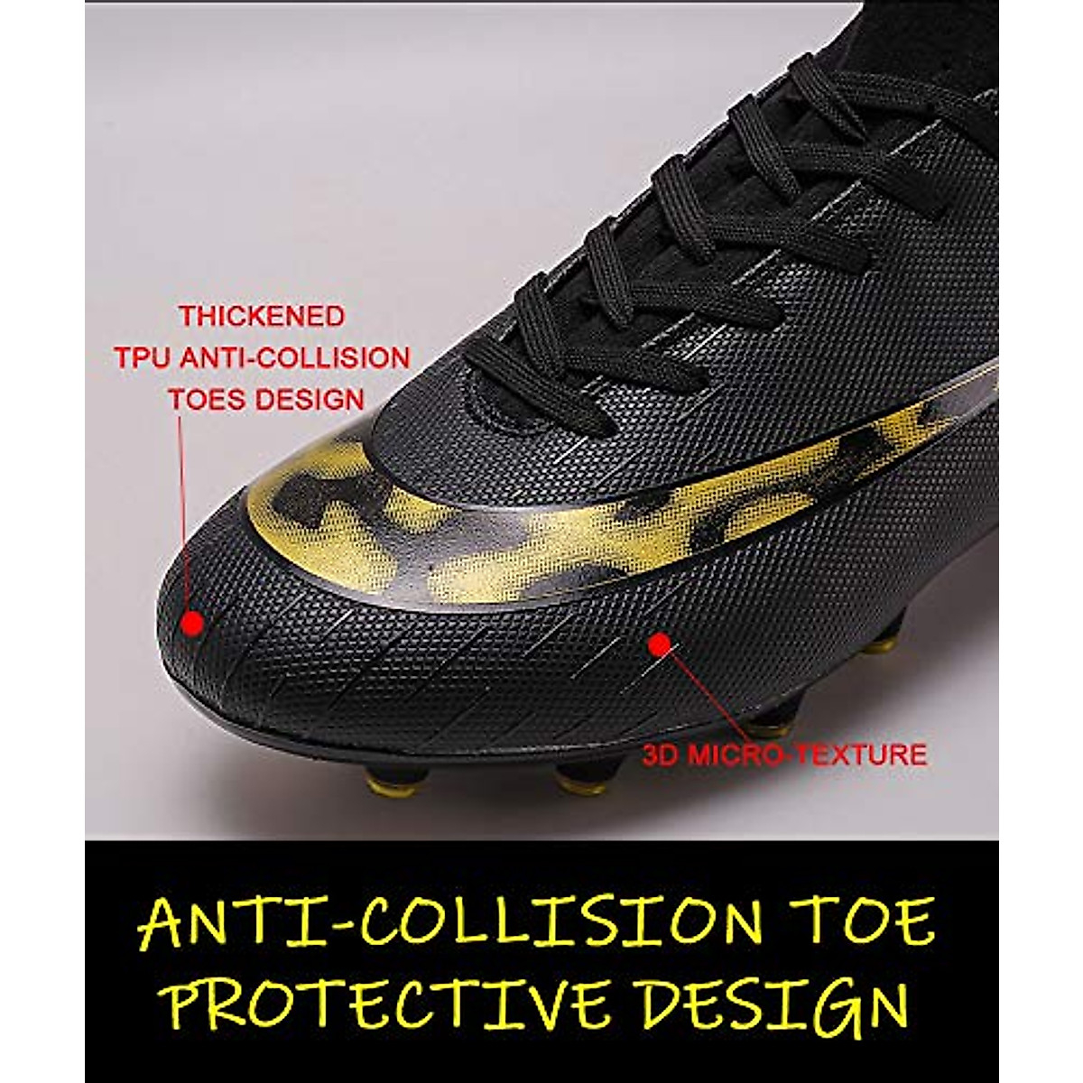 Niber Soccer Cleats Big Boys Size Ankle Boots Women Turf Outdoor Soccer Shoes for Men Size FG Football Boots, 76-1white, 9 Big Kid