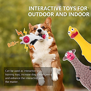 GHOBROFY Latex Squeaky Dog Toys for Small and Medium Dogs, 3-Pack Cute Animal Set, Interactive Dog Enrichment Toys for Boredom Relief and Anxiety Reduction