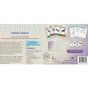 Stonemaier Games: Wingspan European Expansion | Add to Wingspan (Base Game) | 81 Unique New Birds, New Egg Color | 1-5 Players, 70 Mins, Ages 14+