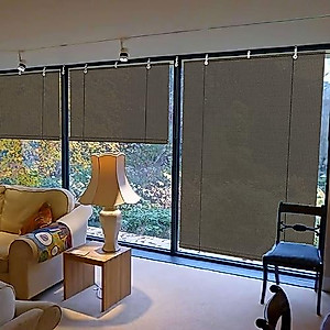 TANG Sunshades Depot Exterior Roller Shade Roll up Shade for Patio Deck Porch Pergola Balcony Backyard Patio or Other Outdoor Spaces Blinds Light Filtering Block 90% UV Rays 7' W x 6' L Brown