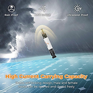 PJERJZN Solar Panel Fuse Solar Fuse 15Amp 1000V Holder Fuse Inline IP67 Solar Panel Fuse with Male and Female Connector PV Fuse for Solar System PV Solar Panels Solar Surge Protection Device 2 Pcs