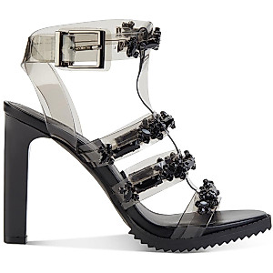 KARL LAGERFELD Paris Womens Bristol Slingback Caged Heels Black 6 Medium (B,M)