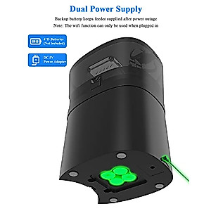 HoneyGuaridan Automatic Cat Feeder for 2 Cats,Wi-Fi Smart Pet Feeder,Timer Cat Food Dispenser for Cats & Dogs, APP Control,Dessicant, Voice Recorder,Stainless Steel Bowl 1-6 Meals a Day (Black)