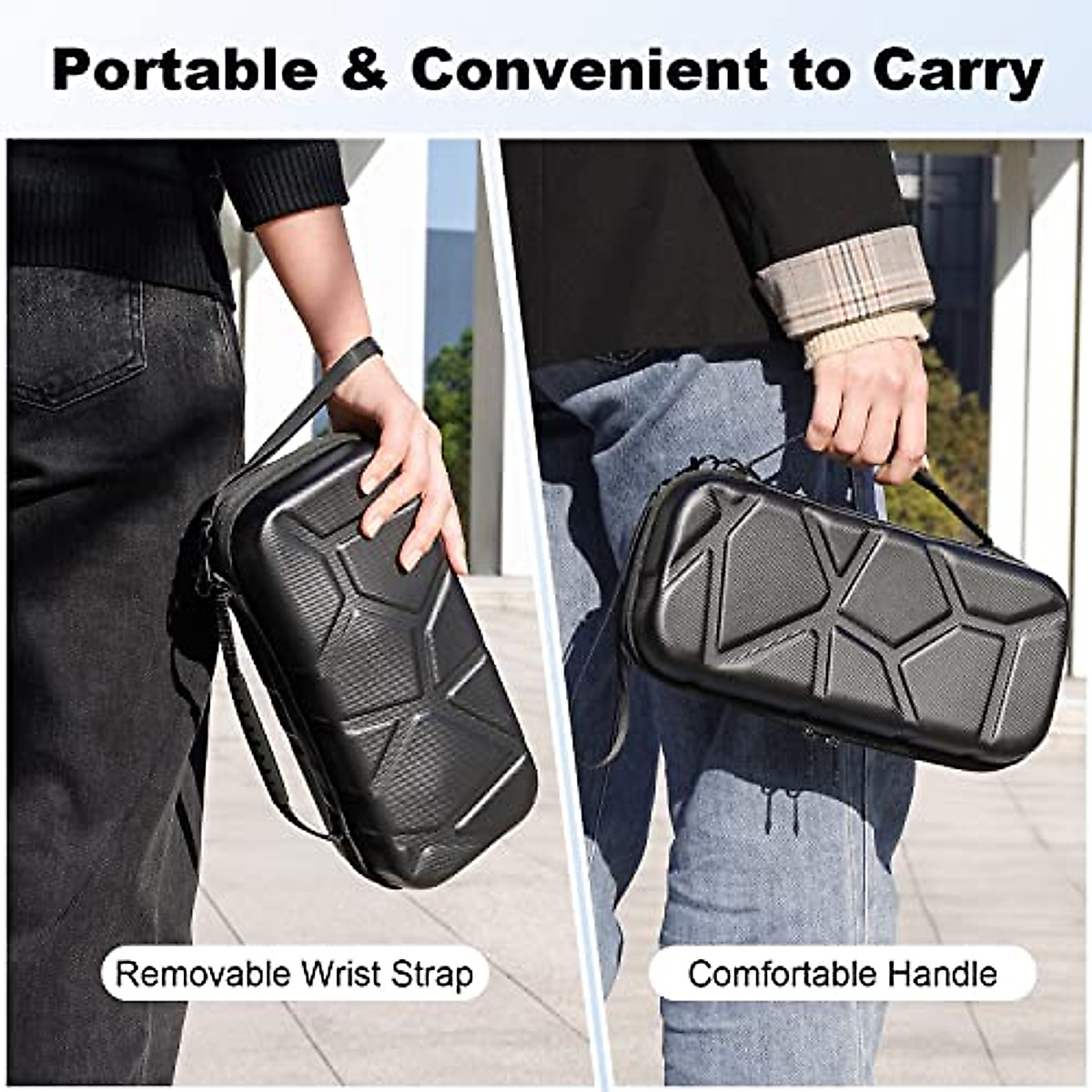 ESTARER Carrying Case for Nintendo Switch OLED Hard Travel Case, Storage Protective Cover Carry bag Pouch w/16 Game Card Cartridges,Black