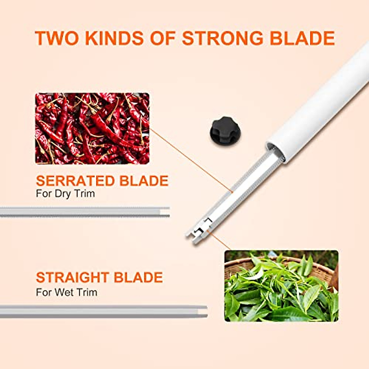 iPower 8-Pack Bowl Leaf Trimmer Replacement Stainless Spin Clean Cut Include 4 Serrated 4 Straight, Actual Length 13.4 Inches, 16'' Blades 8 Pcs