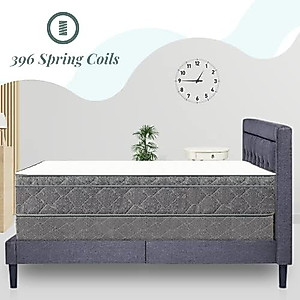 Nutan 10 Inch Foam Encased Mattress with Eurotop, Comfy, and Soft Plush Mattresses Provide Soothing Sleep, Complete Body Support, and Pressure Relief, Full XL